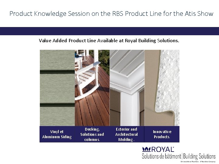 PRODUCT KNOWLEDGE SESSION ON THE ROYAL BUILDING SOLUTIONS