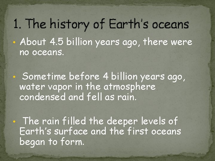 Earths Oceans Chapter 13 Section 1 Bellringer Why