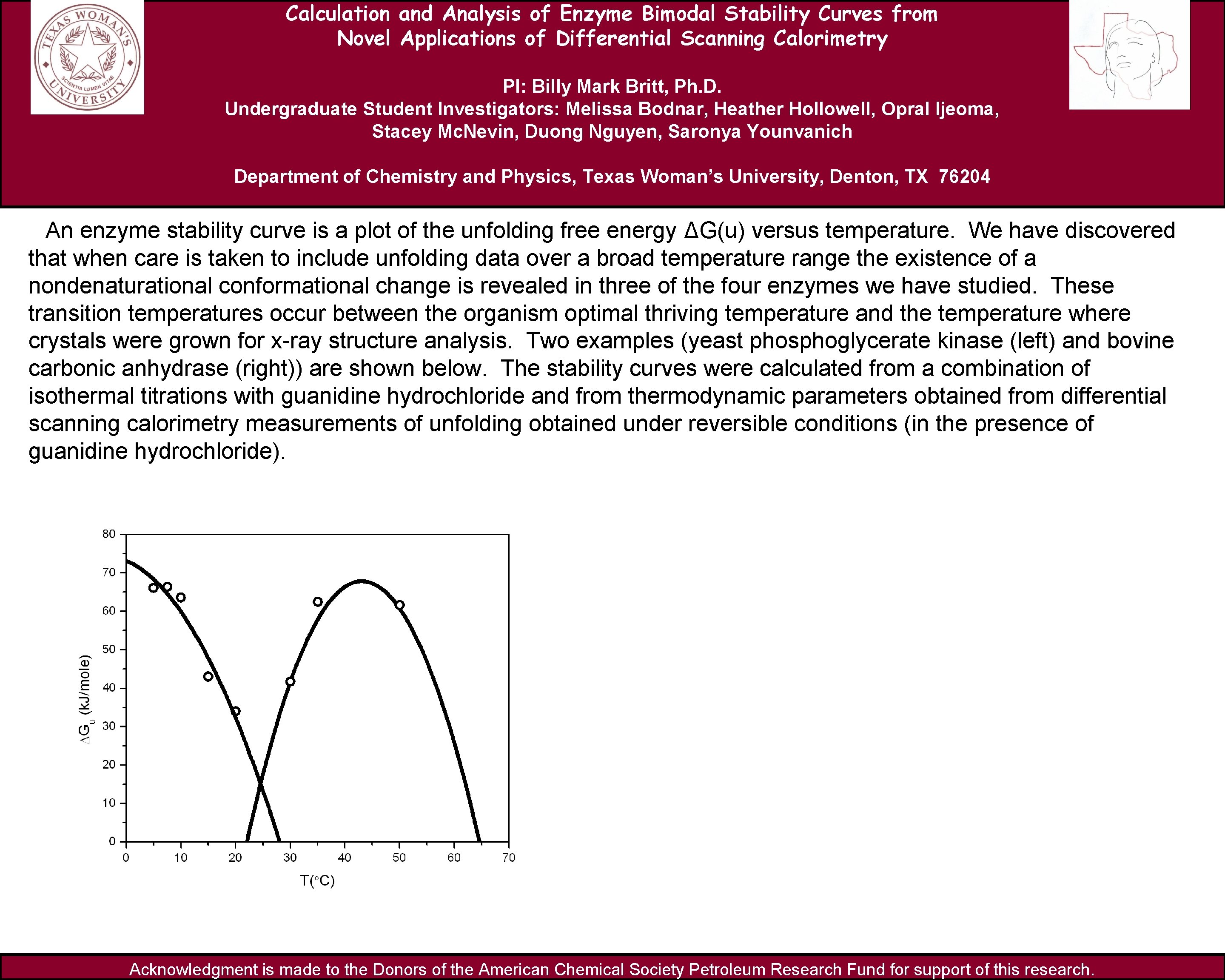 Calculation and Analysis of Enzyme Bimodal Stability Curves
