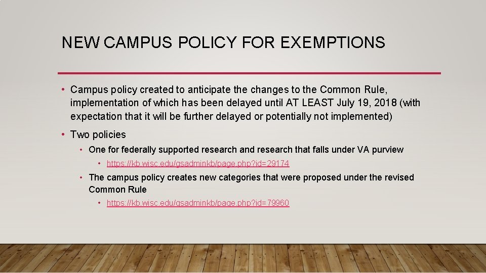 REVISED EXEMPTION CATEGORIES HEALTH SCIENCES IRBS OFFICE OBJECTIVES