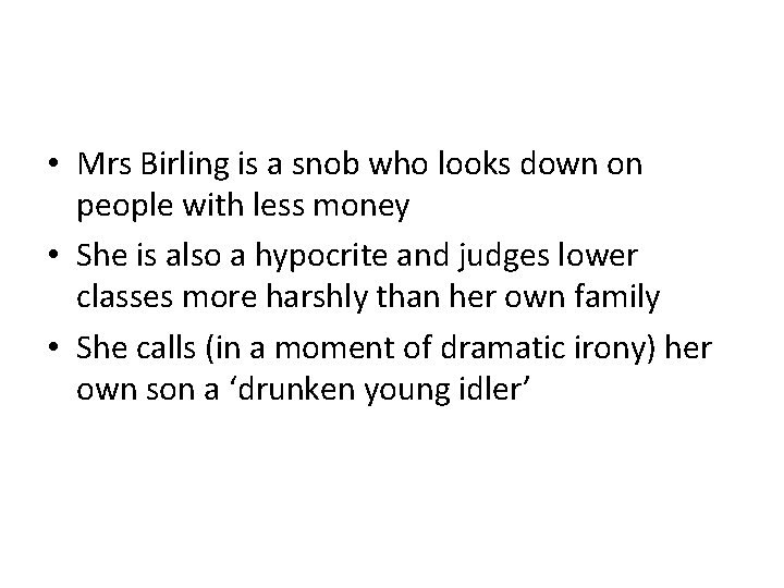 Mrs Birling Character Study Sybil The Roman Greek