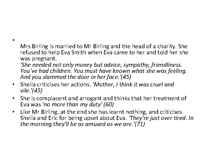 Mrs Birling Character Study Sybil The Roman Greek