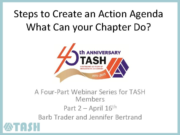 Steps to Create an Action Agenda What Can