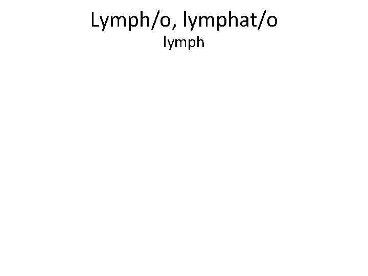 The blood lymphatic system Immune system Medical Terminology