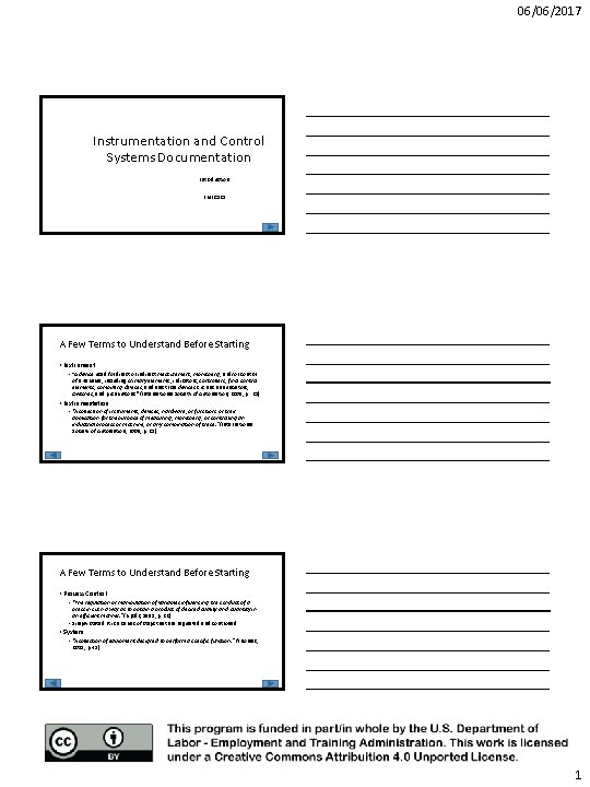 06062017 Instrumentation and Control Systems Documentation Introduction ...