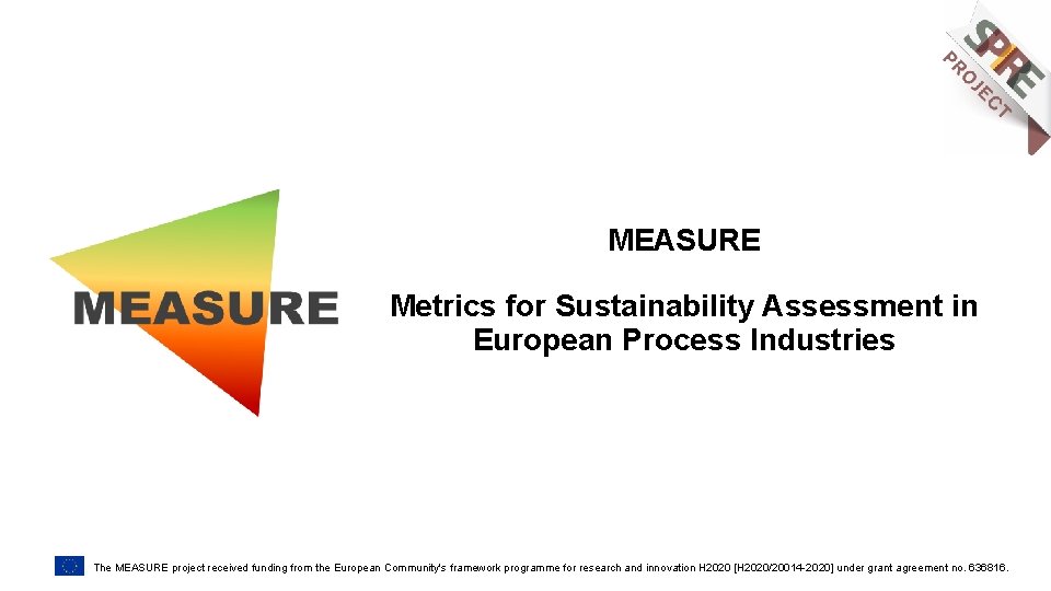 MEASURE Metrics for Sustainability Assessment in European Process