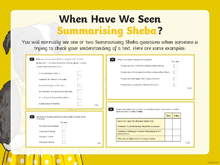 What Does Summarising Sheba Do Summarising Sheba helps