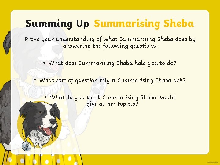 What Does Summarising Sheba Do Summarising Sheba helps