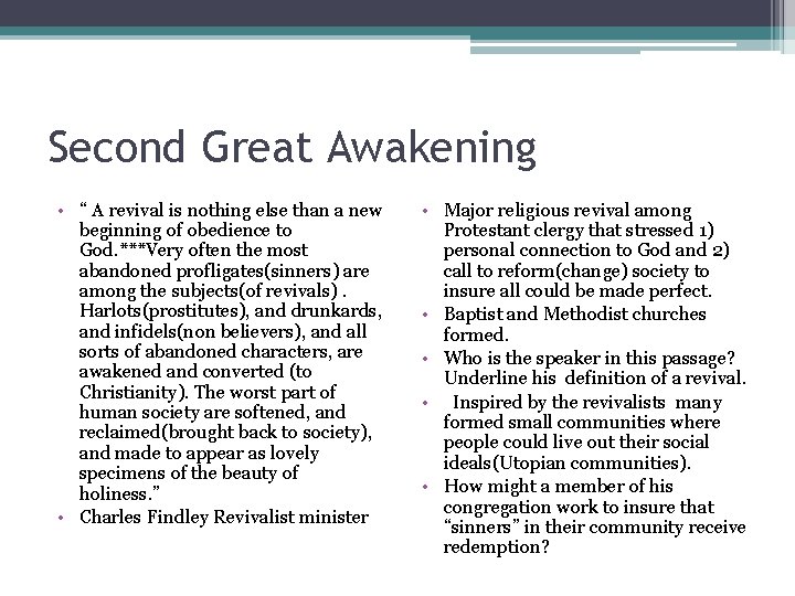 Calls for Change 1830 1860 Reform movements of