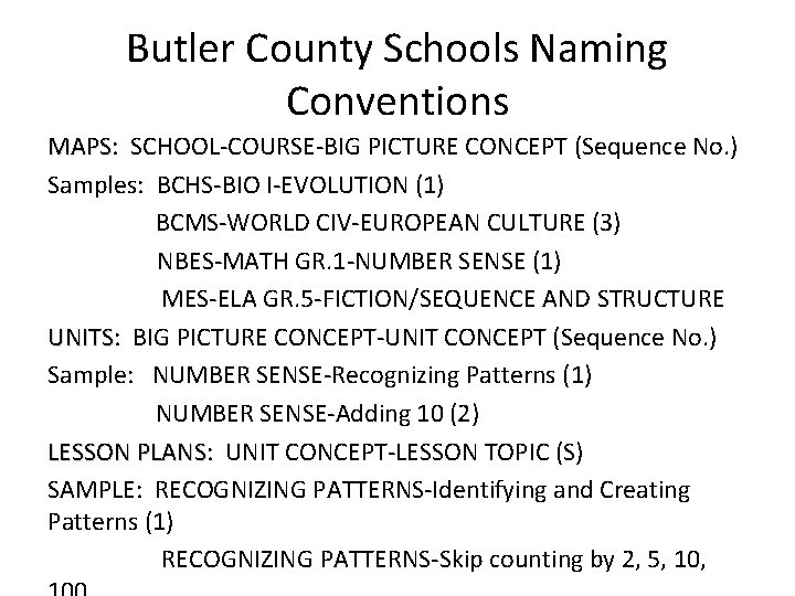 School Class and Student Data Goal 3 Curriculum