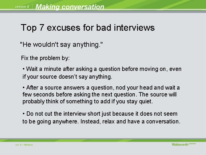 Top 7 excuses students for bad interviews give