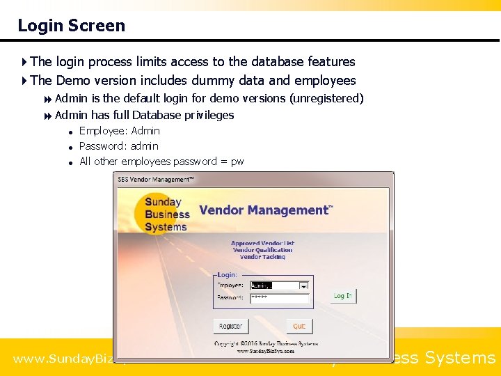 SBS Vendor Management Features Benefits Setup Use ISO