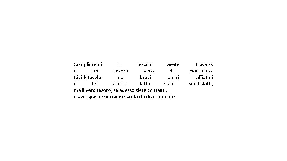 Indizio 1 introduzione alla caccia al tesoro soluzione