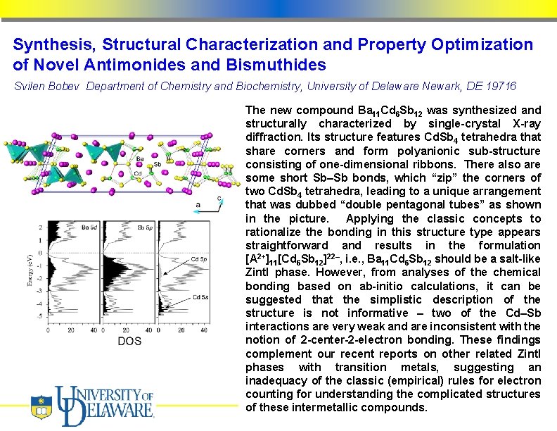 Synthesis Structural Characterization and Property Optimization of Novel
