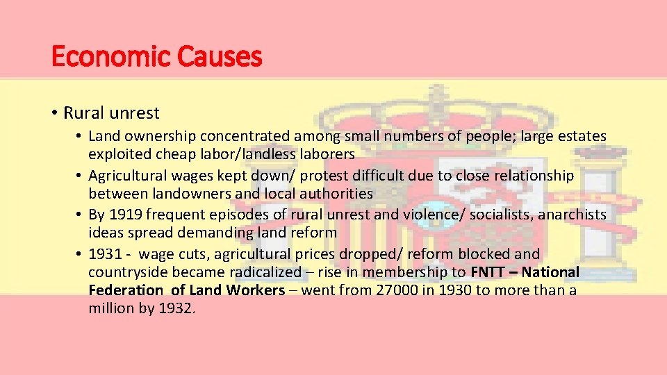 Causes of the Spanish Civil War 1936 1939