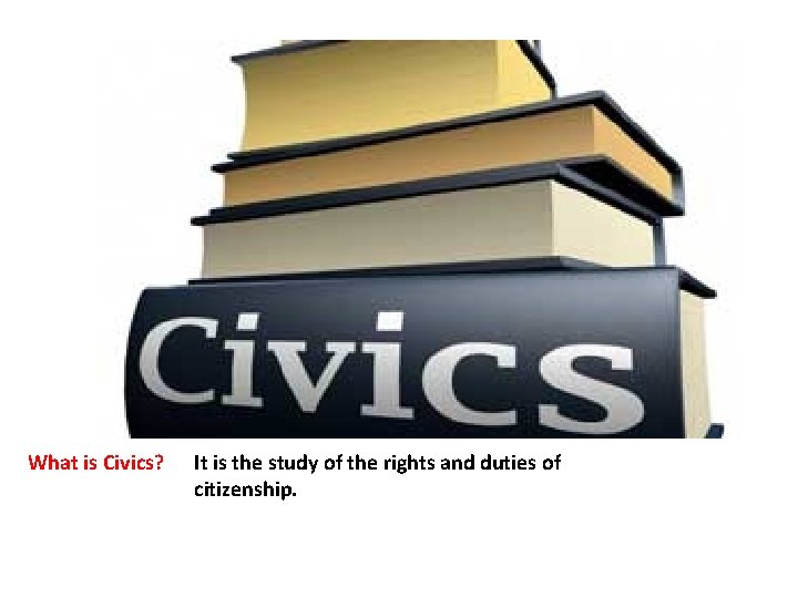 What is Civics It is the study of