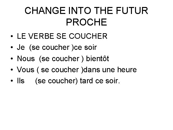 LES VERBES PRONOMINAUX PRONOMINAL VERBS Linfinitif des verbes