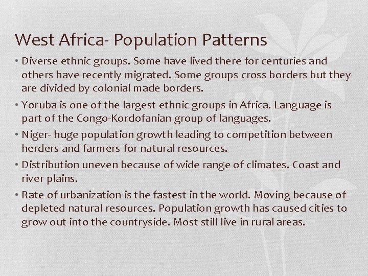 CHAPTERS 21 AND 22 Cultural Geography of Africa
