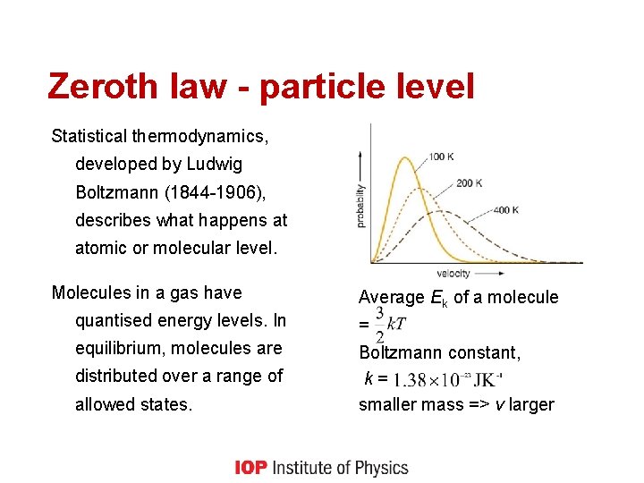 Thermodynamics builds on Kinetic theory and the behaviour