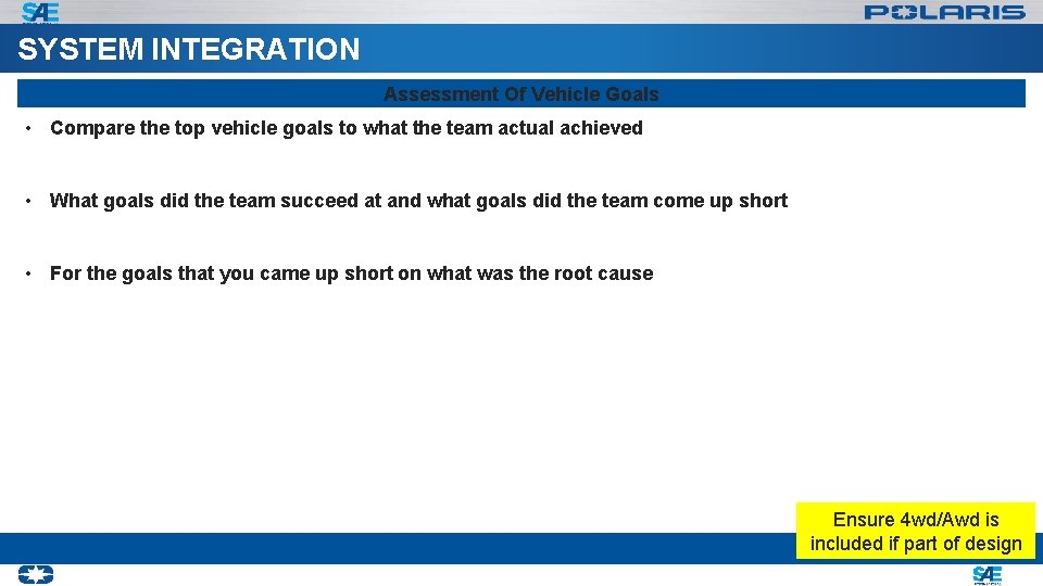 Instructions As described in the 2021 Baja SAE