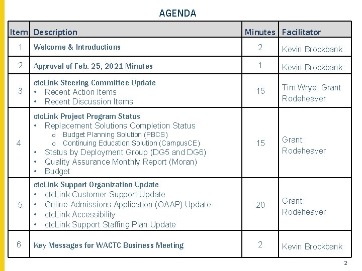 ctc LINK PROJECT UPDATE ctc LINK EXECUTIVE LEADERSHIP
