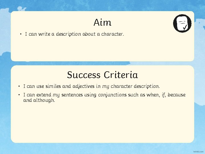 Aim I can write a description about a