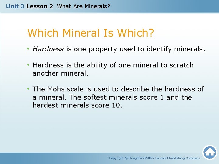 Unit 3 Lesson 2 What Are Minerals Copyright