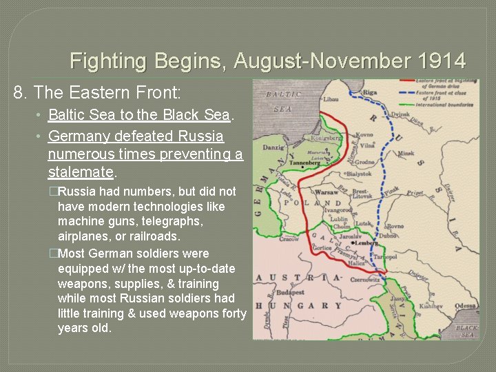 Warfare of World War I How the War