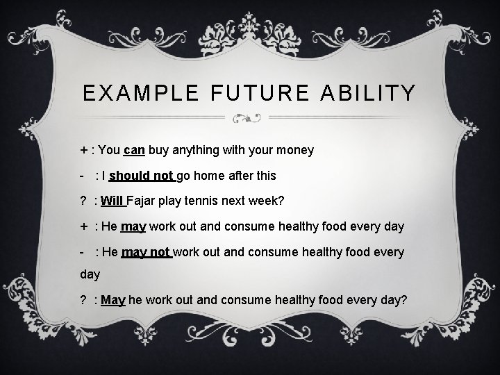 PAST AND FUTURE ABILITY Created by 1 Amalia