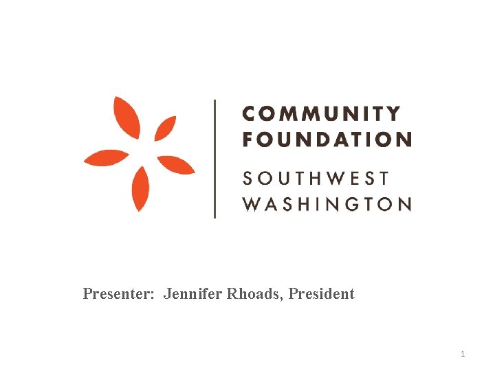 Presenter Jennifer Rhoads President 1 Disclaimer I am