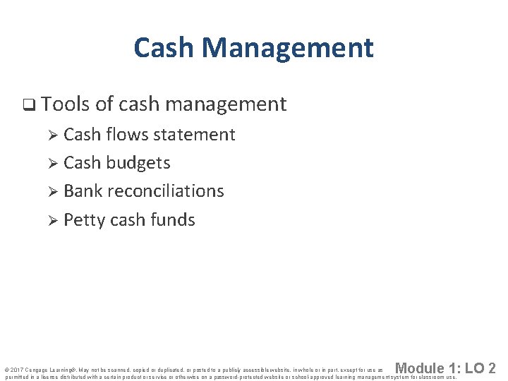 Chapter 6 Cash and Internal Control 2017 Cengage