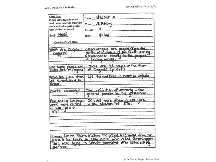 Cornell Notes Why Cornell Notes Skill Information Gathering