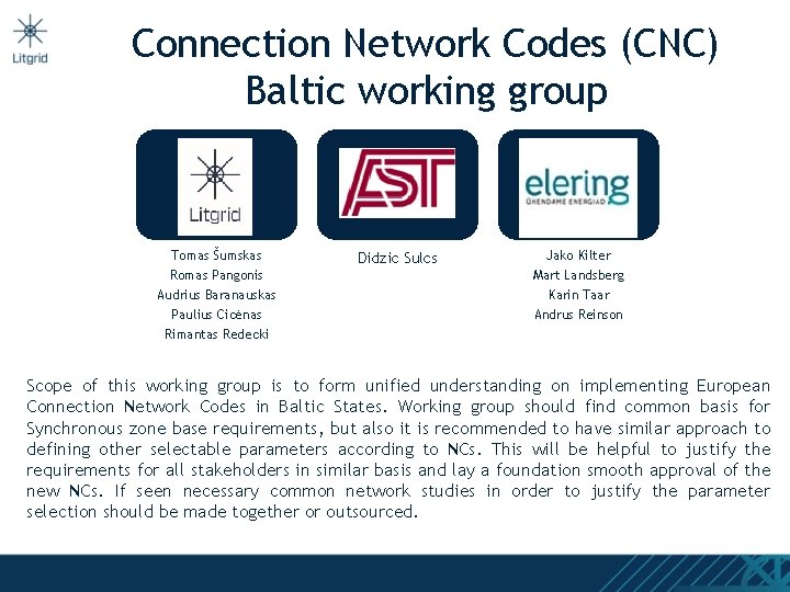 LITGRID AB Implementation of EU Connection Network Codes