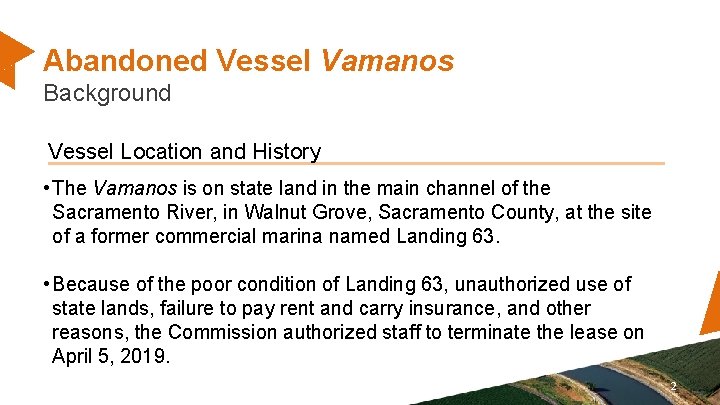 Staff Report 71 Abandoned Vessel Vamanos Sheraton Gateway