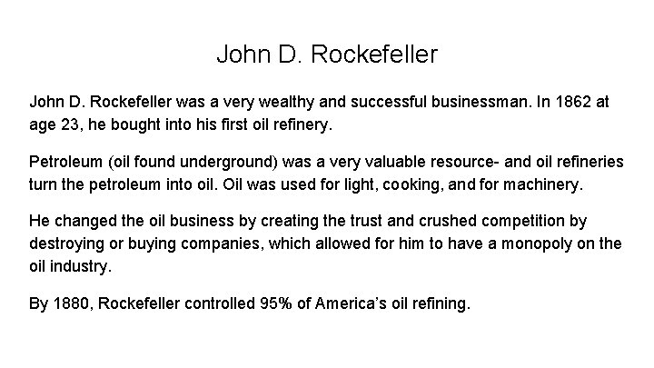 Rise of Big Business By Celia Robbie David