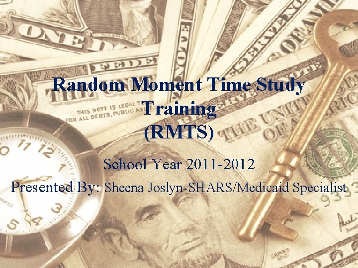 Random Moment Time Study Training RMTS School Year