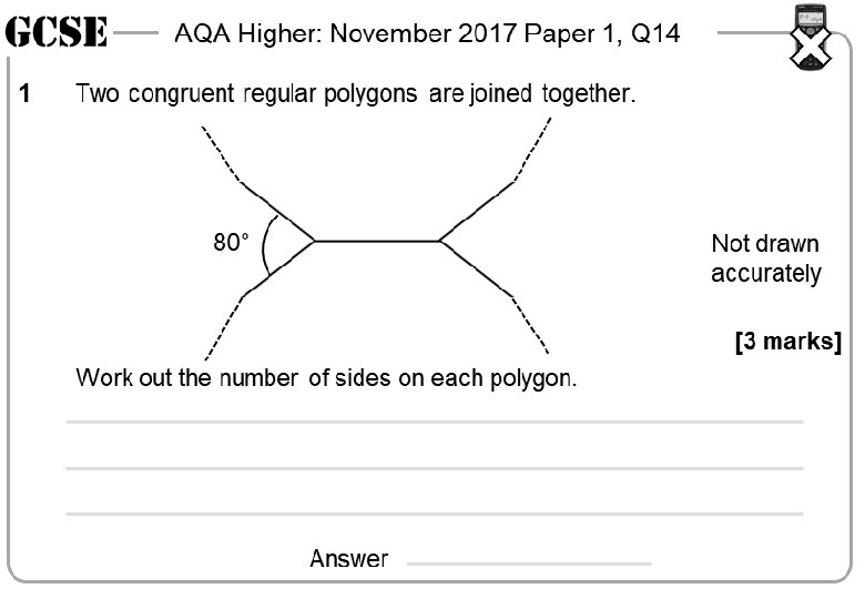 Angles Regular Polygons Foundation GCSE Questions AQA These