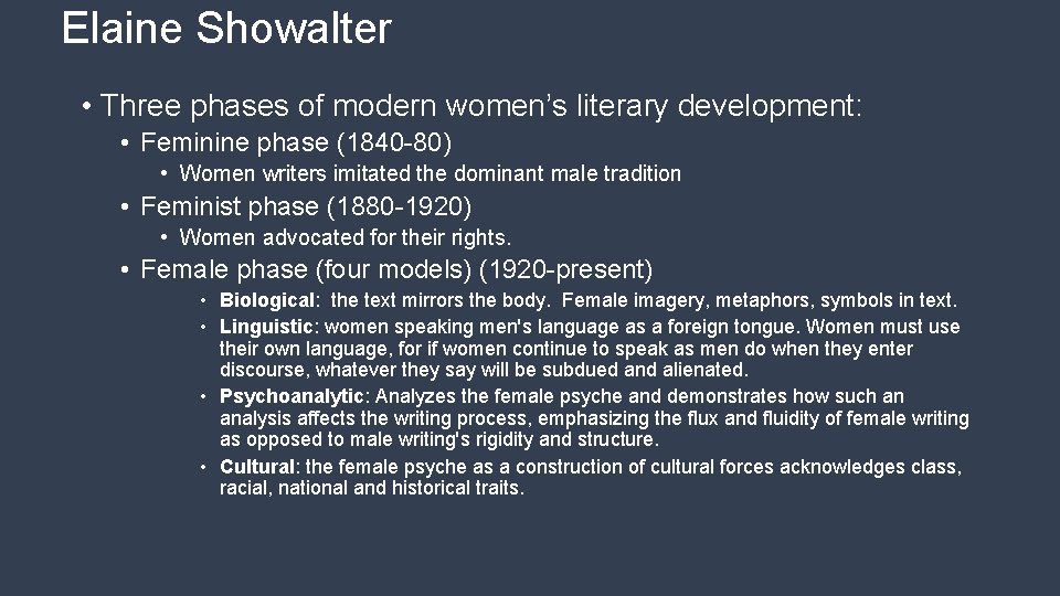 Feminist Literary Theory Feminist criticism the ways in