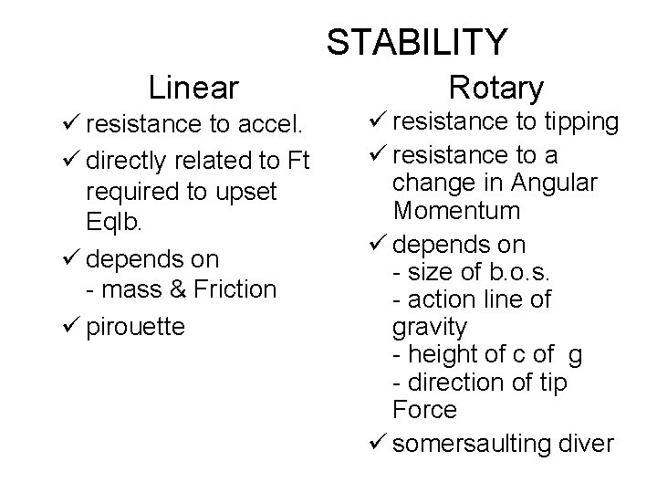 EQUILIBRIUM a state all forcestorques in all directions