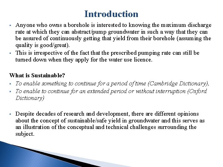 On the Methods to Determine Borehole Sustainable Yield