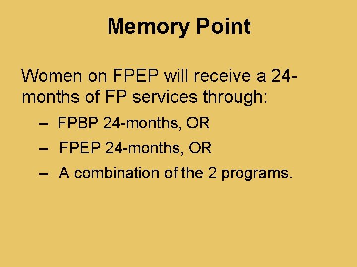 MODULE 5 The 24 Month PostPartum Family Planning