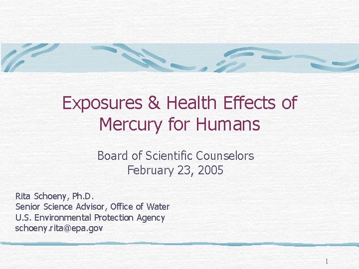 Exposures Health Effects of Mercury for Humans Board