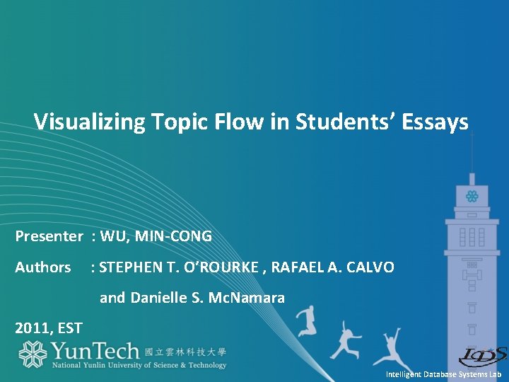 Visualizing Topic Flow in Students Essays Presenter WU