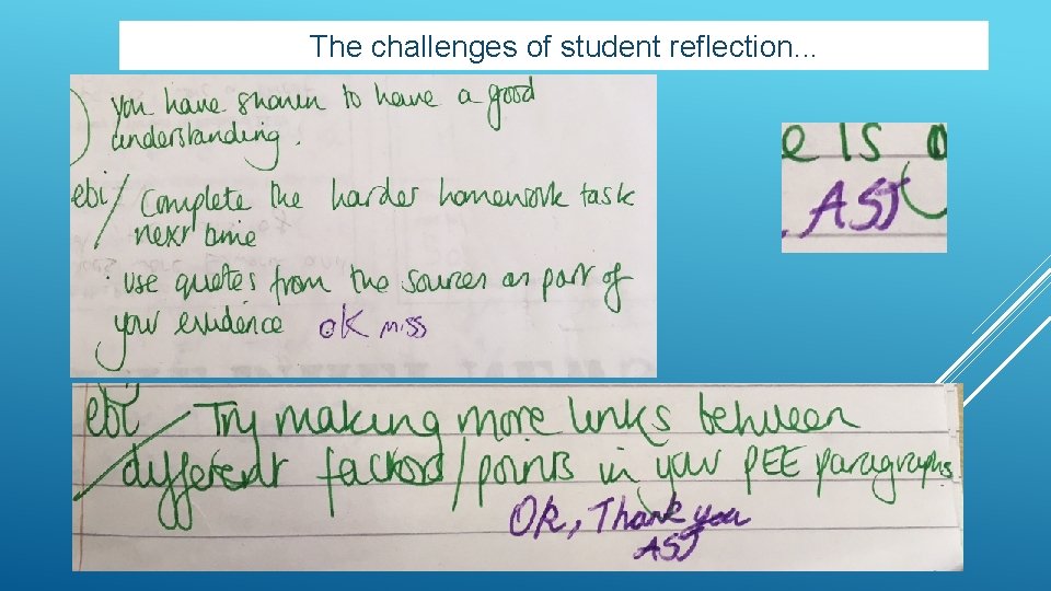 FEEDBACK AND MARKING Ofsted recognises that marking and