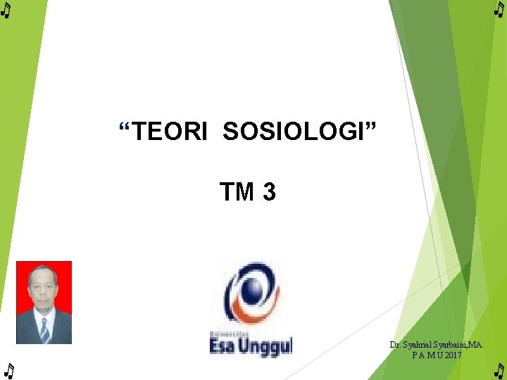TEORI SOSIOLOGI TM 3 Dr Syahrial Syarbaini MA