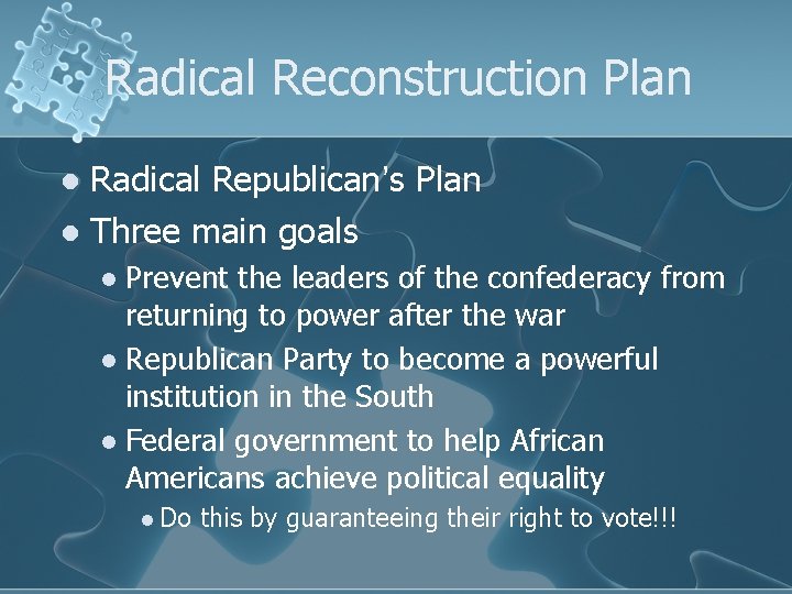 Reconstruction Ch 10 Sec 1 Southern Problems l