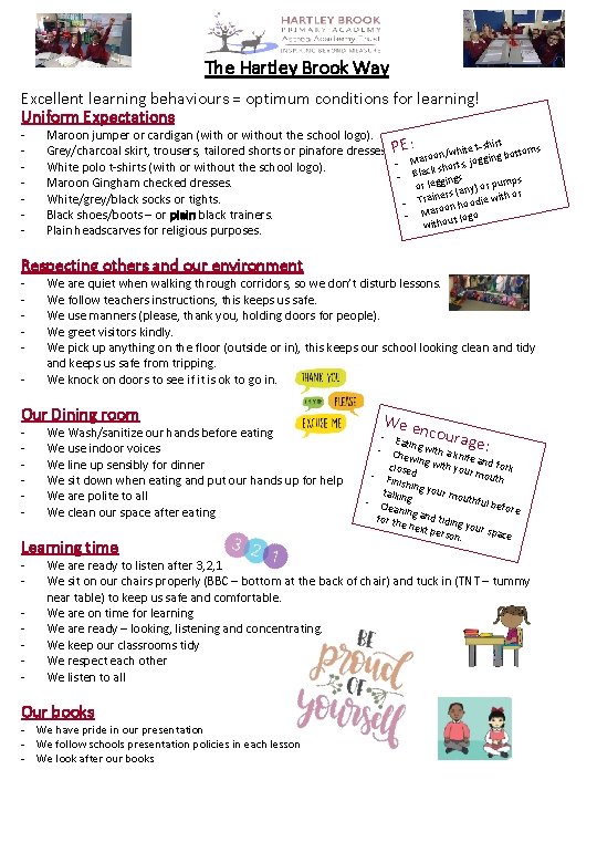The Hartley Brook Way Excellent learning behaviours optimum
