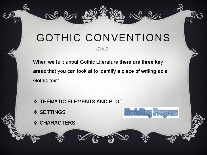 Title The Gothic Date Through these frowning walls