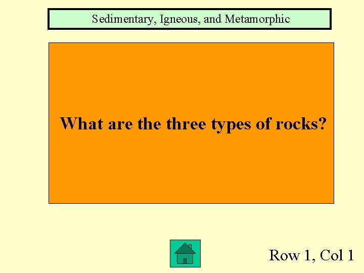 Created By Jaylie and Carter Metamorphic Igneous Sedimentary