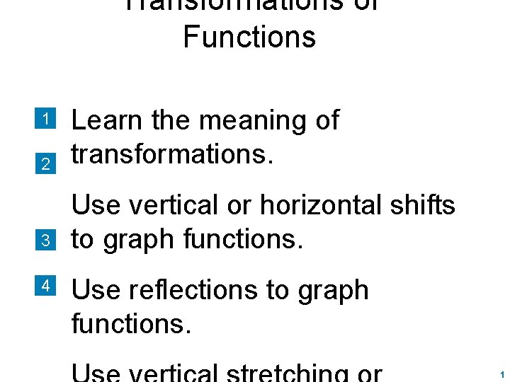 Transformations of SECTION Functions 2 7 2 Learn